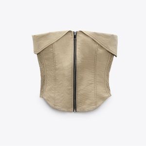 Zara | Tops | Zara Topstitched Zipper Bustier | Poshmark